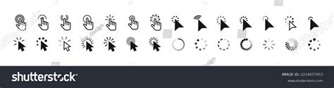 Cursor Set Icon Mouse Click Cursor Stock Vector Royalty Free 2214077953 Shutterstock