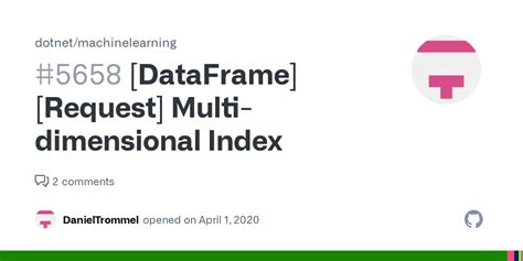 Dataframe Request Multi Dimensional Index · Issue 5658 · Dotnet