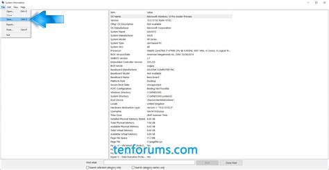 Create System Information File In Windows 10 Tutorials