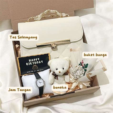 Jual Paket Hemat Tas Sling Bag Wanita Kado Ulang Tahun Cewek Murah Gift Box Set Cewek Kado