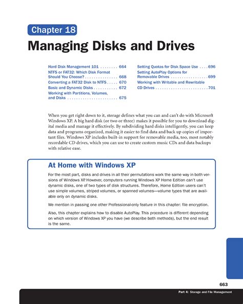 Chapter 18 Managing Disks And Drives Chapter 18 Managing Disks And