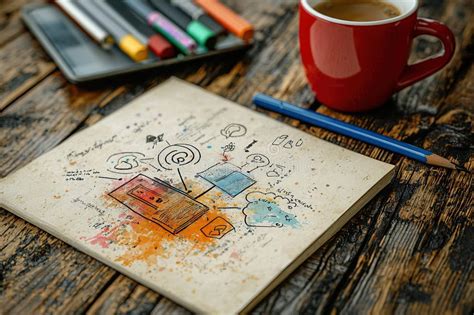 Social Media Sketch An Artistic Representation Of Social Media Icons And Elements Showcasing