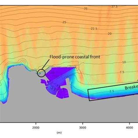 Simulation Results Of Spatial Distribution Of Nearshore Wave Heights Download Scientific