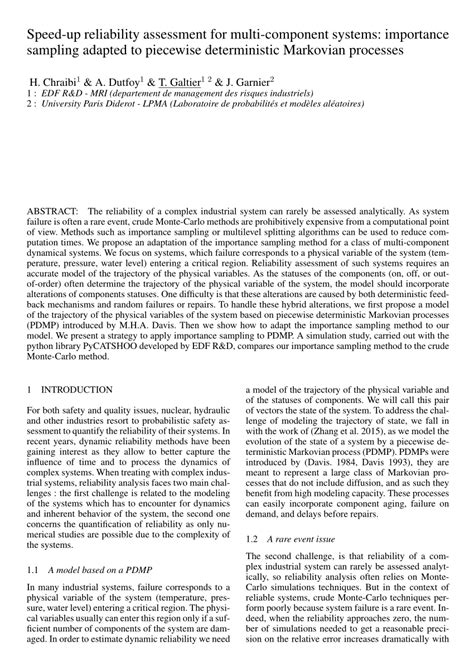 Pdf Speed Up Reliability Assessment For Multi Component Systems