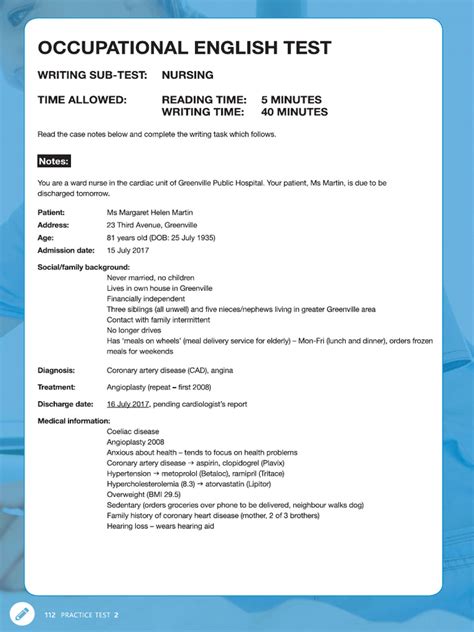 Oet Practice Test 2 Writing Task Pdf