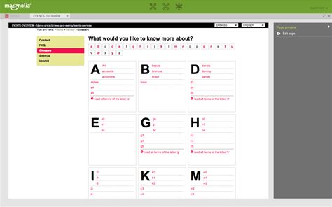 Glossary Overview Template