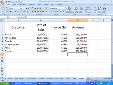 Report Generation In An Excel