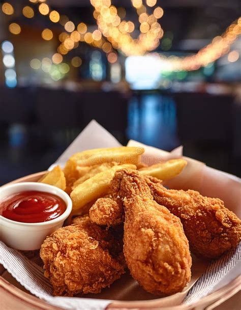Fried Chicken And French Fries Stock Illustration Illustration Of