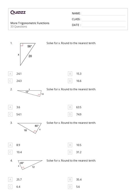 50 Inverse Trigonometric Functions Worksheets For 9th Grade On Quizizz Free And Printable