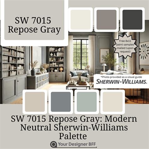 Sw 7015 Repose Gray Modern Neutral Sherwin Williams Palette Etsy