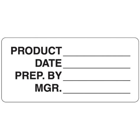 White Product Identification Food Storage Labels Black Imprint 4l X 1 7 8h