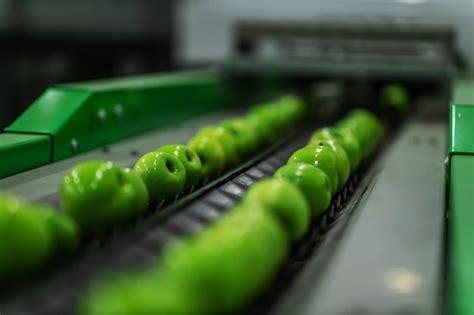 Premium Photo Focus On Ripe Green Apples On A Production Line