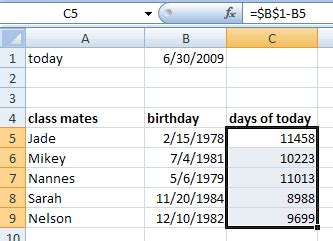 How To Calculate A Persons Current Age In Microsoft Excel