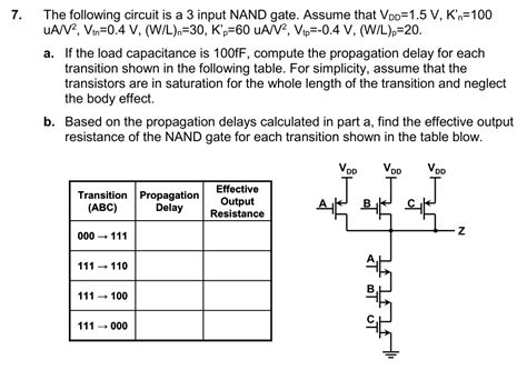 Solved 7 The Following Circuit Is A 3 Input NAND Gate Chegg Com