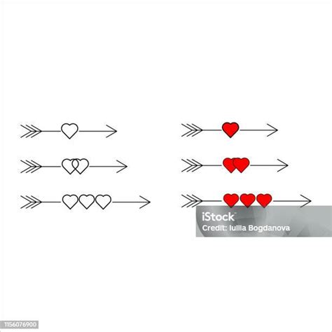 하트 발렌타인 데이와 결혼식을위한 디자인 요소 벡터 일러스트와 6 화살표세트 2월에 대한 스톡 벡터 아트 및 기타 이미지 2월 귀여운 낮 Istock