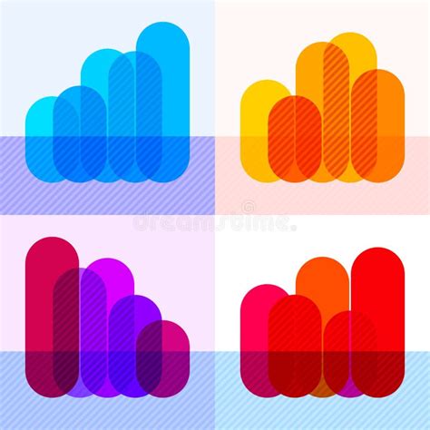 Infographics Set With Overlapping Bars Stock Vector Illustration Of Diagram Finance 117487808