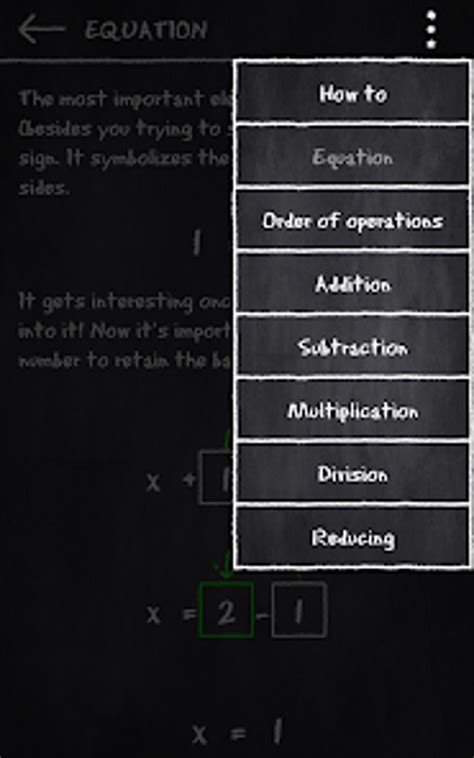 X1 Learn To Solve Equations For Android Download