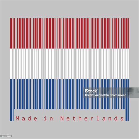 바코드는 네덜란드 깃발 빨강 백색 그리고 파란 색의 색을 설정합니다 개념에 대한 스톡 벡터 아트 및 기타 이미지 개념 개념과 주제 기 Istock