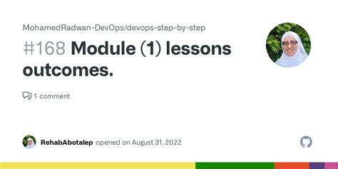 Module 1 Lessons Outcomes · Issue 168 · Mohamedradwan Devopsdevops