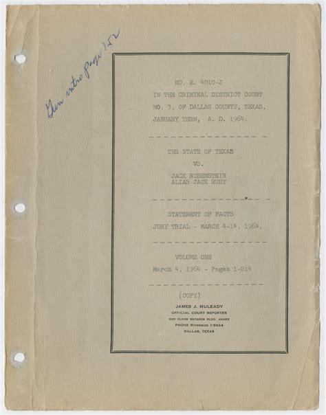 The Jack Ruby Trial Transcripts The New Jfk Show Blog