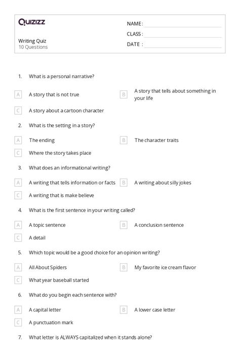 50 Reading Writing Worksheets For 2nd Grade On Quizizz Free Printable