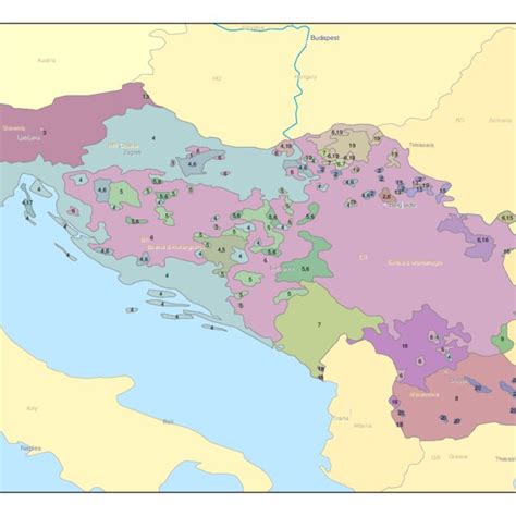 Geo Coded Map Of The Former Yugoslavia With Ethnic Groups Represented