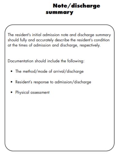 Free 5 Discharge Summary Nursing Note Samples Progress Patient Home