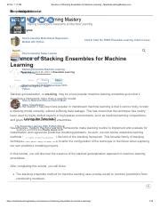 Understanding Stacking Ensembles In Machine Learning Course Hero