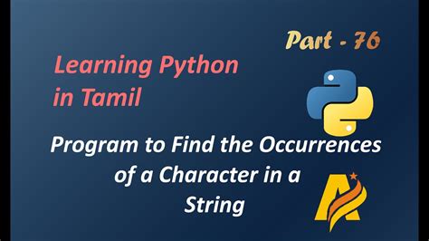 Python Language In Tamil Program To Find The Occurrences Of A