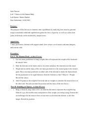 Statics In The Human Body Lab Report Pdf Jake Huesser Lab Statics In The Human Body Lab