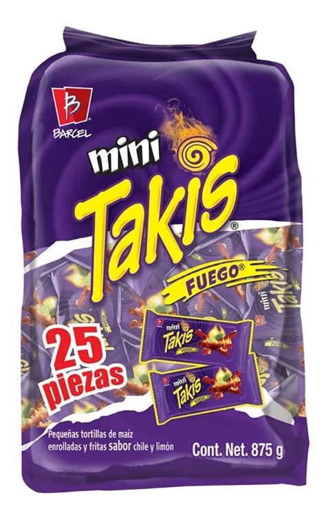 Frituras Mini Takis Fuego Barcel 25 Piezas Mebuscar México