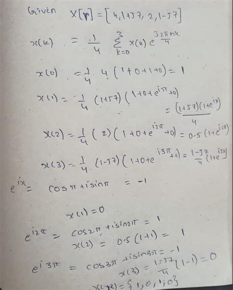 Solved 5 Using The Inverse Dft Equation Calculate The Discrete Course Hero