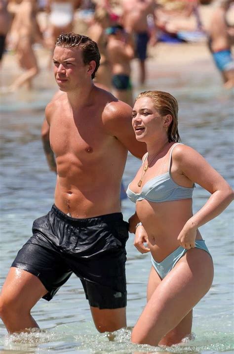 Florence Pugh In A Blue Bikini On The Beach In Ibiza 05212022 4