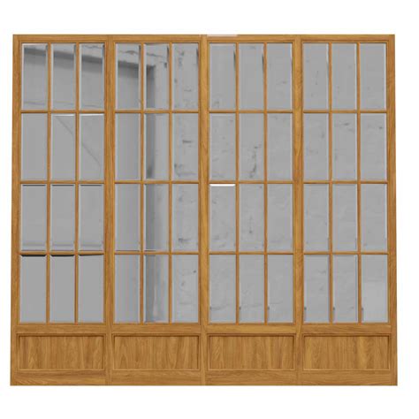 Classical Wooden Glass Partition 3d Model By Miraz01