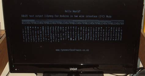 Tynemouth Software Arduino 80x25 Tv Video Output Library I2c Mode