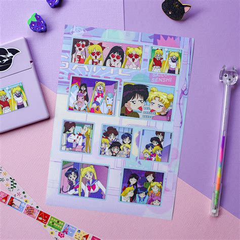 Набор виниловых стикеров А5 Сейлор Мун Sailor Moon аниме наклейки на телефон ежедневник