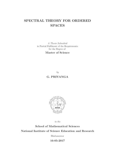 PDF SPECTRAL THEORY FOR ORDERED SPACESpriyanga G Thesis Pdf Spectral Theory For Function