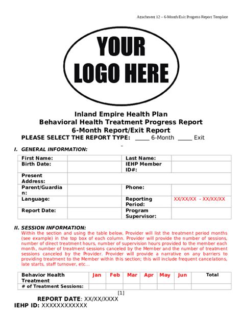 Aba 6 Month And Exit Progress Report Template Word Doc Template Pdffiller