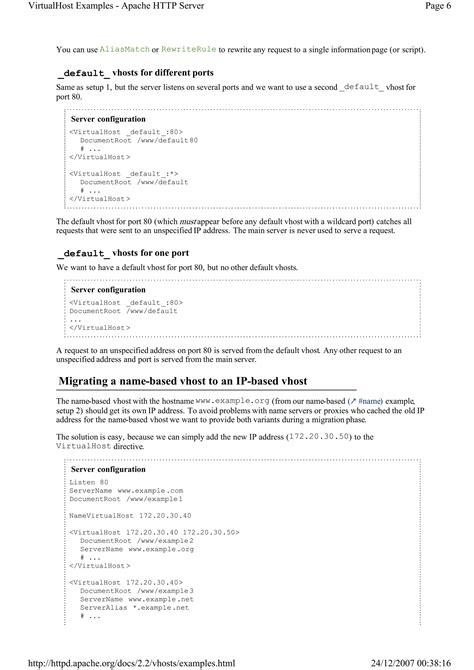 Virtual Host Examples Apacheserver Pdf Web Hosting Internet