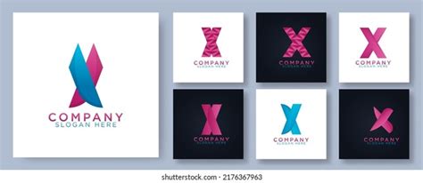 Initial Letter X Logo Set Vector Stock Vector Royalty Free