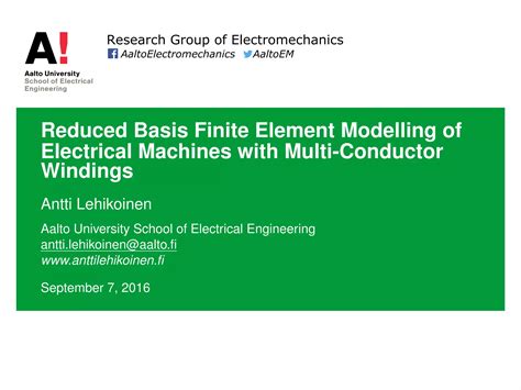 Reduced Basis Finite Element Modelling Of Electrical Machines With