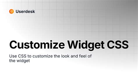 Customize Widget Css Userdesk