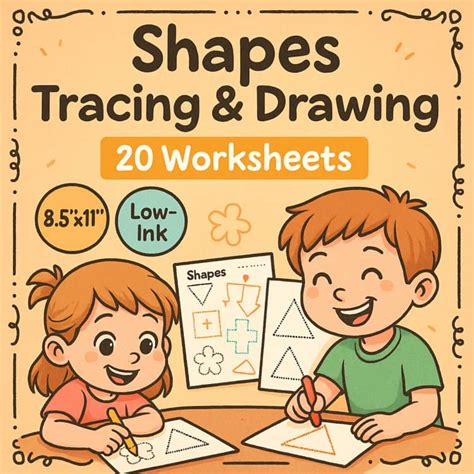 Shapes Tracing And Drawing 20 Low Ink Worksheets Fine Motor And Pre Writing