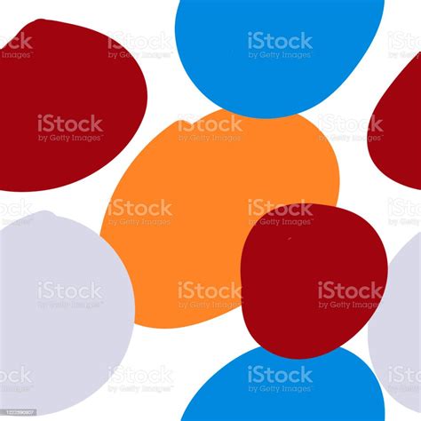 고르지 않은 원이 있는 기하학적 배경입니다 추상 라운드 원활한 패턴 흰색 배경에 손으로 그린 다채로운 점 패턴 벡터 그림입니다 0명에 대한 스톡 벡터 아트 및 기타 이미지