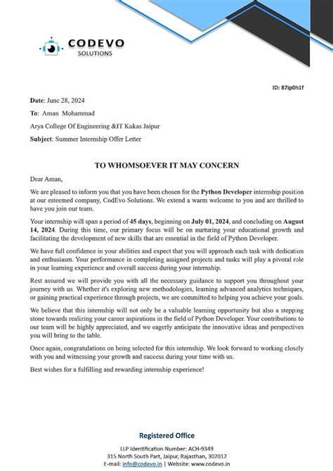 Aman Mohammad On Linkedin Internship Python Pythondevelopment Codevosolutions Develor