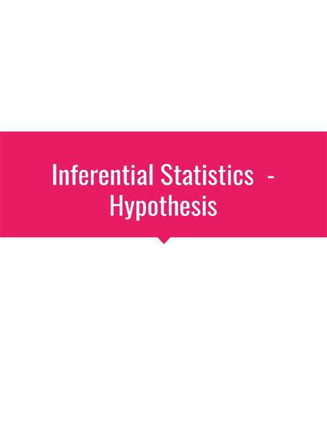 Inferential Statistics Hypothesis Pdf