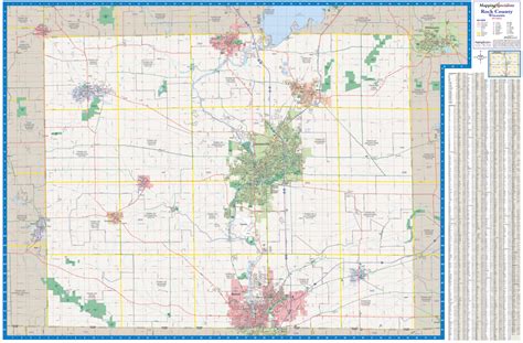 Rock County Wall Map Mapping Specialists Limited Rock County Wall Map Mapping Specialists Limited