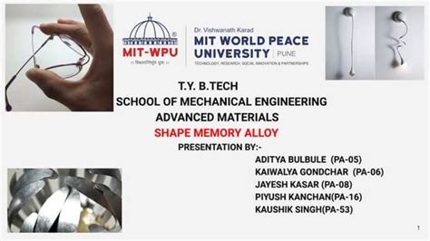 Shape Memory Alloys Pptx