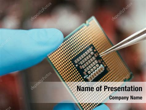 Technical Microchip With Tweezers Powerpoint Template Technical Microchip With Tweezers