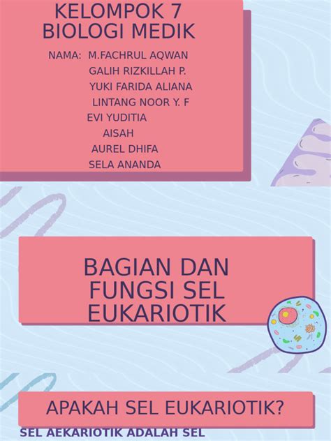 Cell Organelles And Structures Lesson Presentation In Blue And Pink Hand